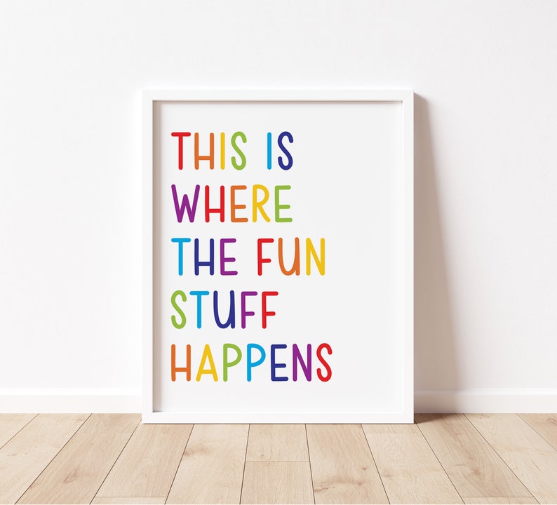 This is Where the Fun Stuff Happens Rainbow Print Boys Girls - Etsy