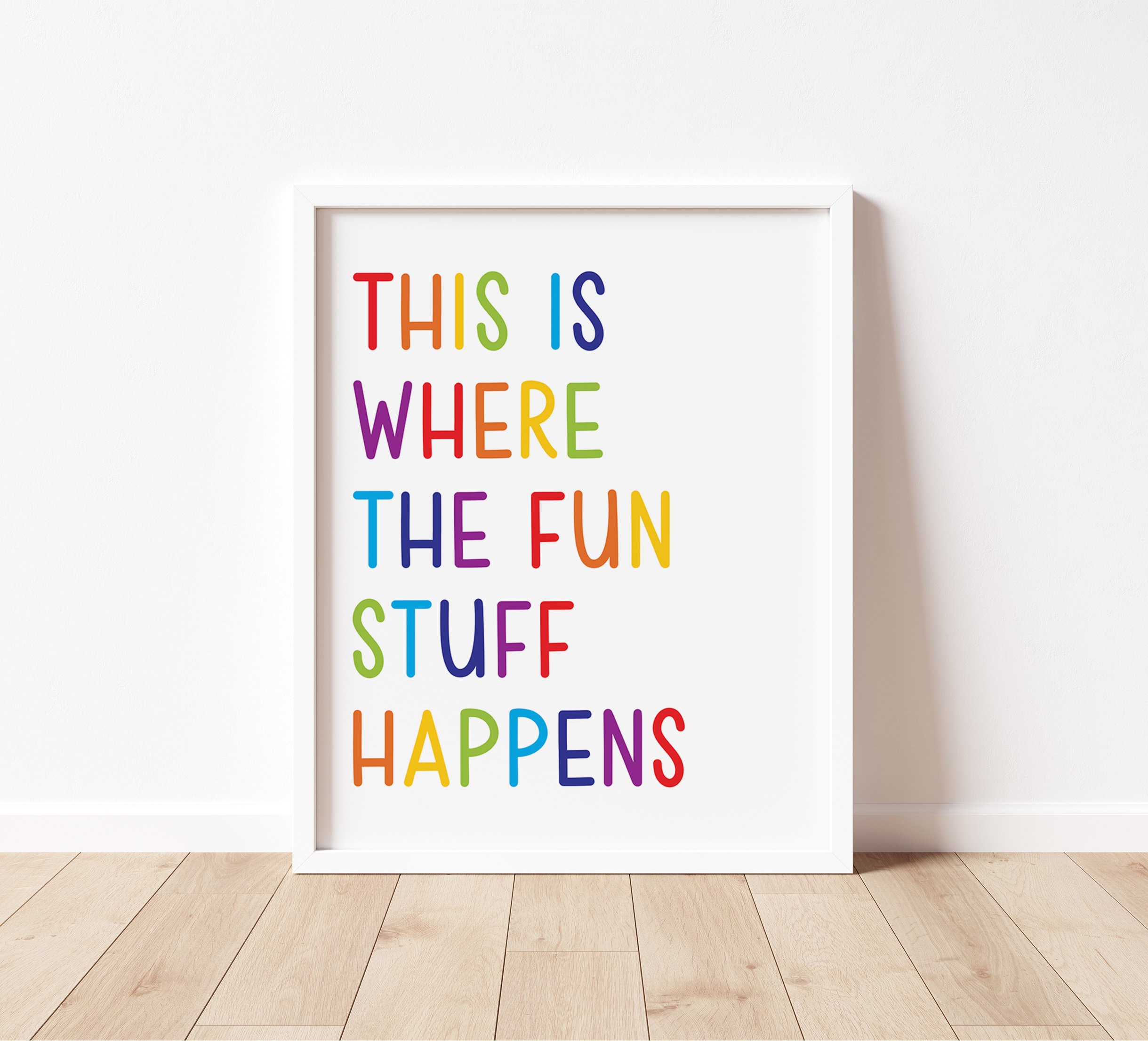 This Is Where The Fun Stuff Happens Rainbow Print Boys Girls | Etsy