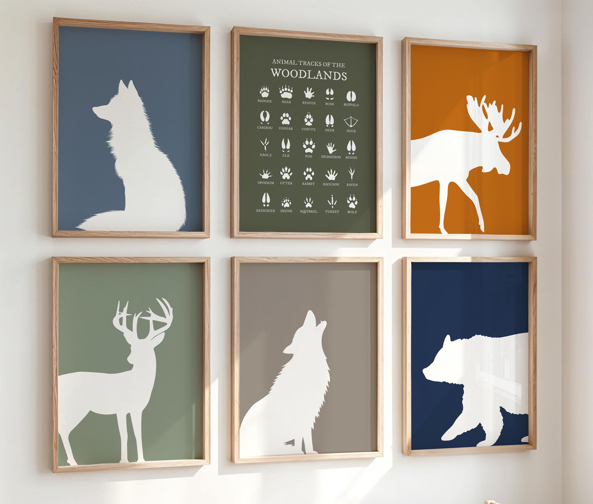 Woodland Animal Tracks Nursery Decor, Woodland Prints, Nursery Wall Art ...