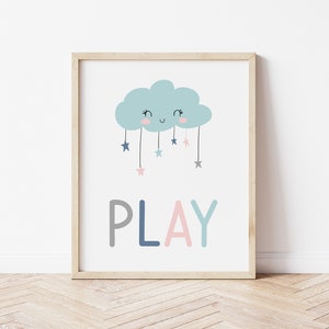Let's Just Play Prints, Rainbow Print, Girl Boy Playroom Wall Art ...