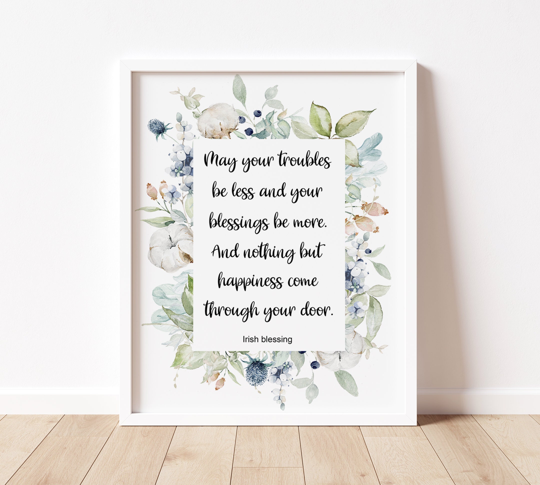 Irish Blessing Print, May Your Troubles Be Less, Motivational Quote ...