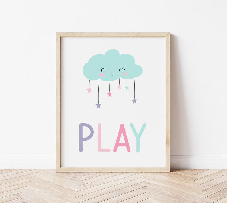 Let's Just Play Prints Girl Playroom Wall Art Rainbow - Etsy