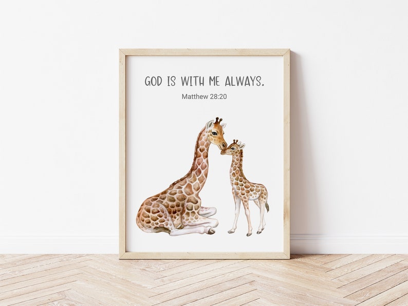 Kid's Bible Verses Nursery Safari Animal Prints Wildlife - Etsy
