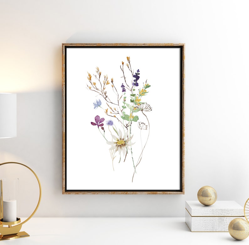 Wildflower Prints Prairie Field Flowers Watercolor Flowers - Etsy