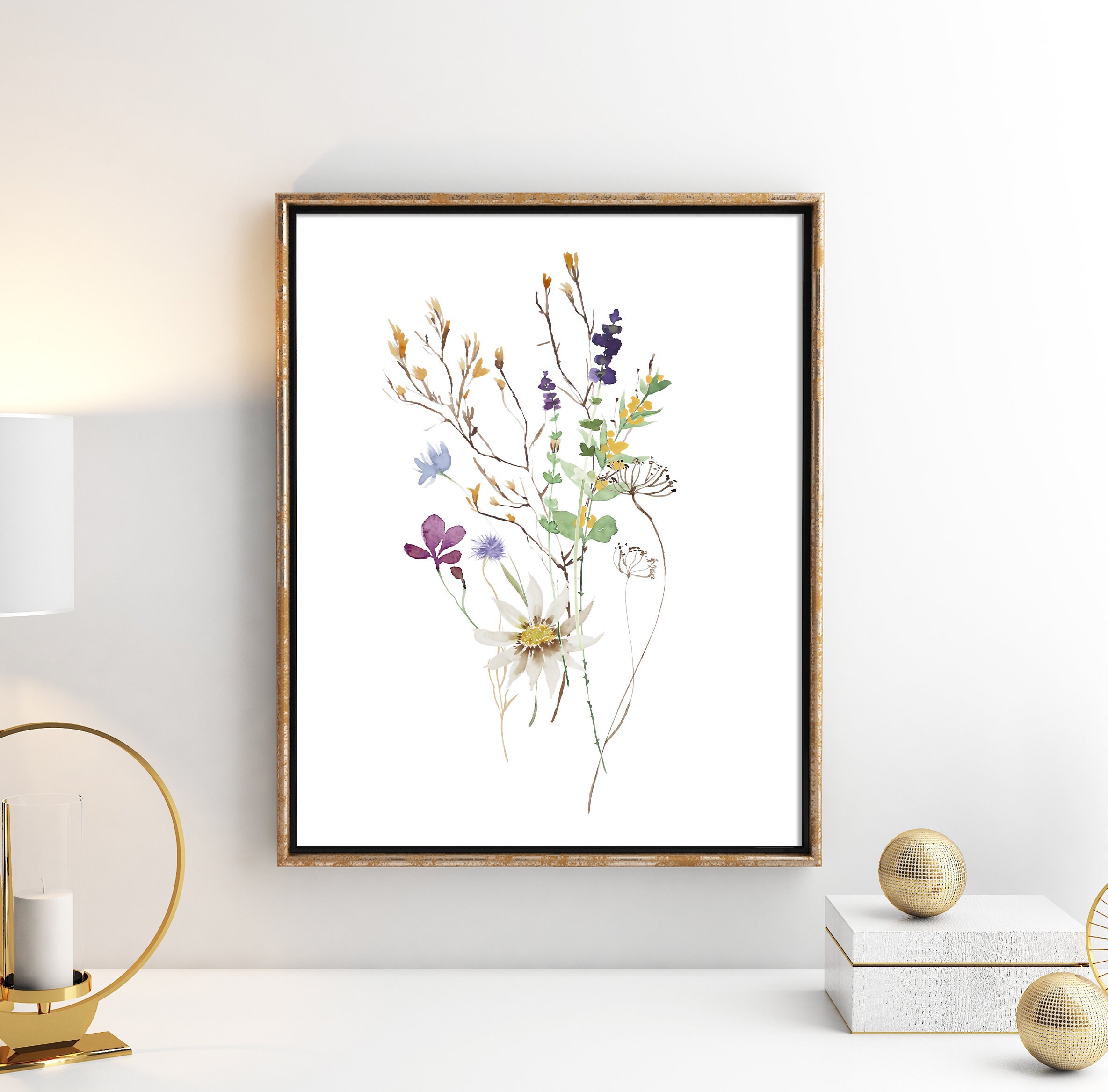 Wildflower Prints Prairie Field Flowers Watercolor Flowers - Etsy