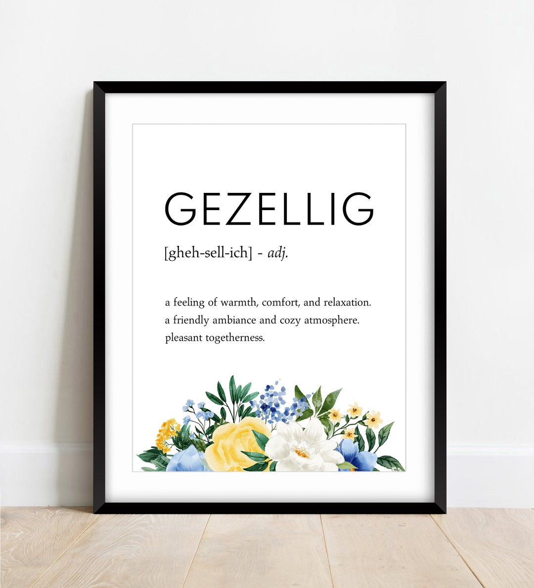 Gezellig Definition Print, Dutch Printable Art, Gezellig Dictionary ...