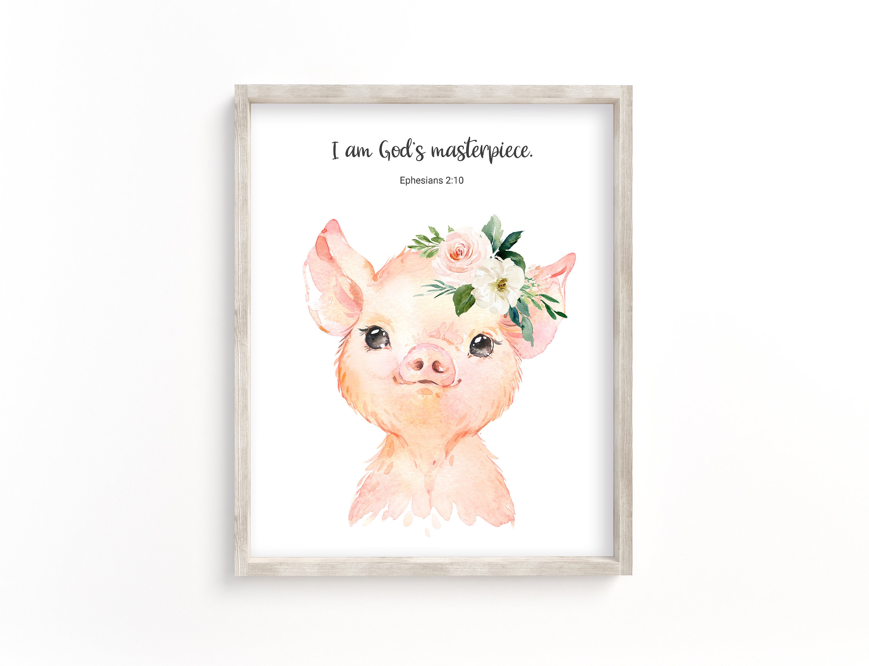 Bible Verse Prints Farm Animal Prints Christian Wall Decor | Etsy