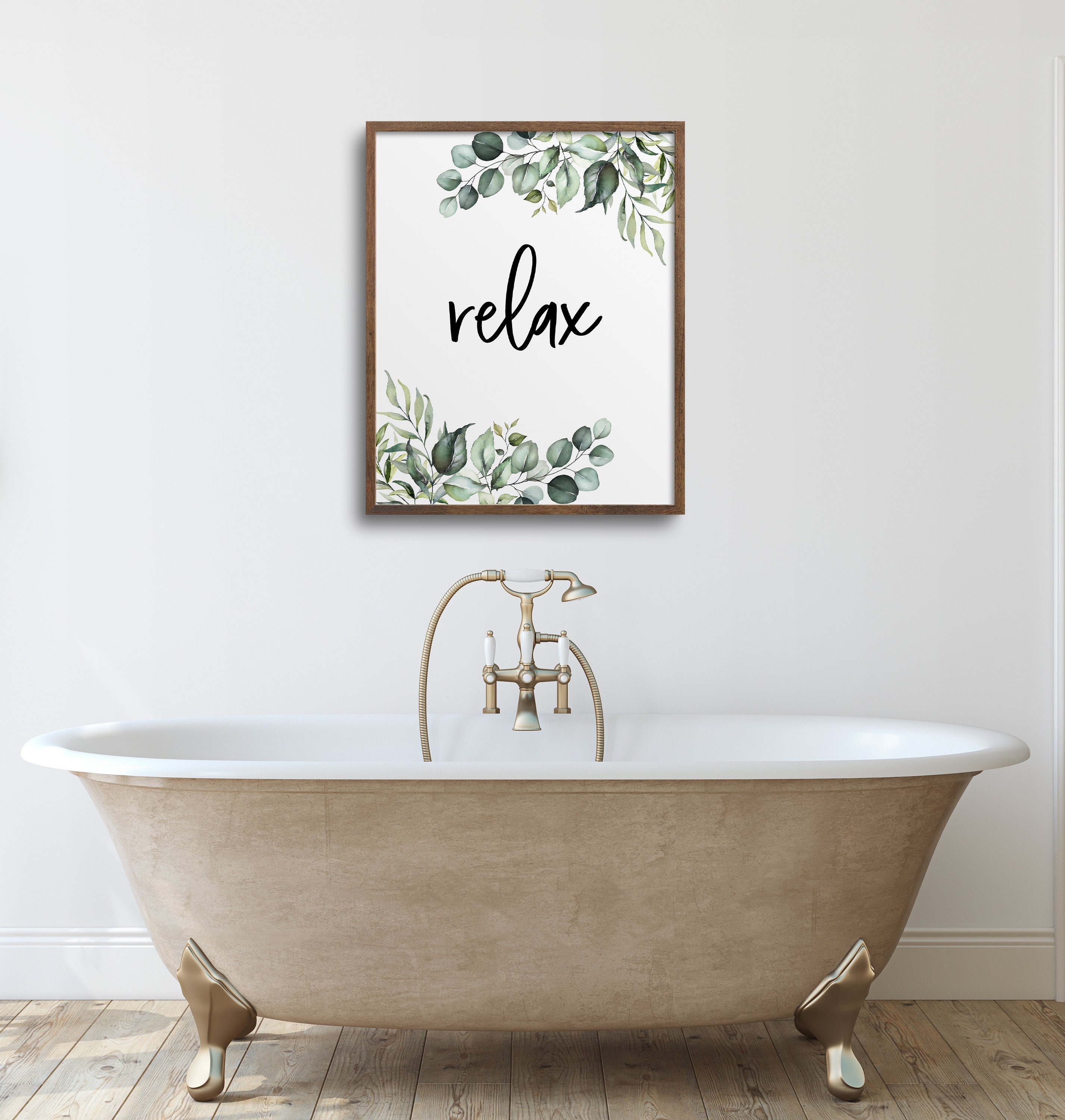 Bathroom Print, Relax Printable, Spa Print, Eucalyptus, Bathroom Decor ...