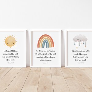 Bible Verse Rainbow, Baby Nursery Prints, Joshua 1:9 Nursery Bible ...