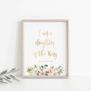 Baby Girl Nursery Bible Verses, Christian Baby Gift, Nursery Floral ...