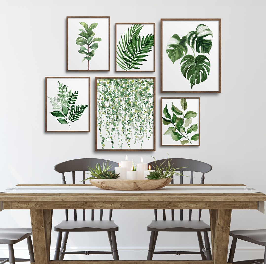 Set of 6 Watercolor Botanical Prints, Foliage Prints, Botanical Print ...