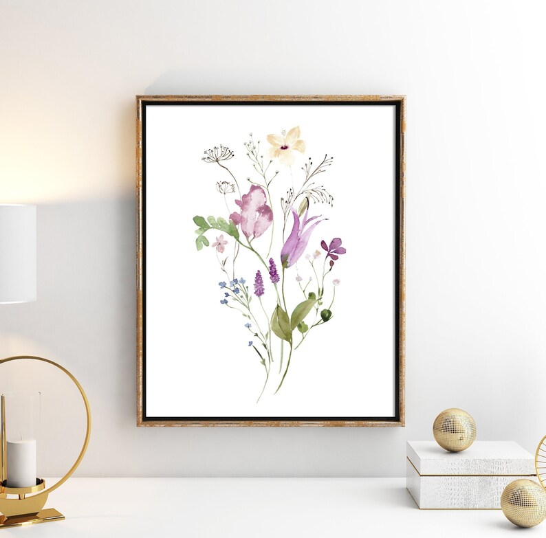 Prairie Field Flowers Wildflower Prints Watercolor Flowers - Etsy