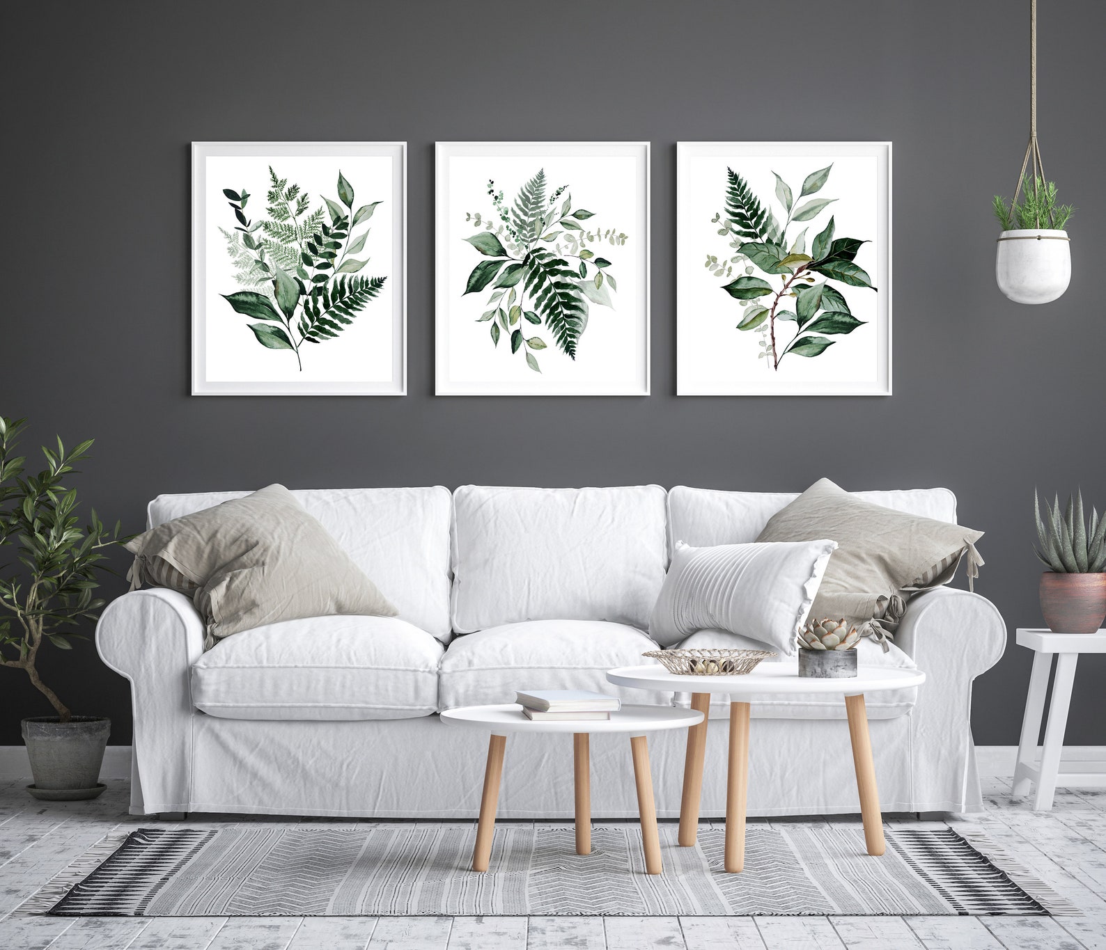 3 Watercolor Foliage Prints Botanical Prints Greenery Art - Etsy
