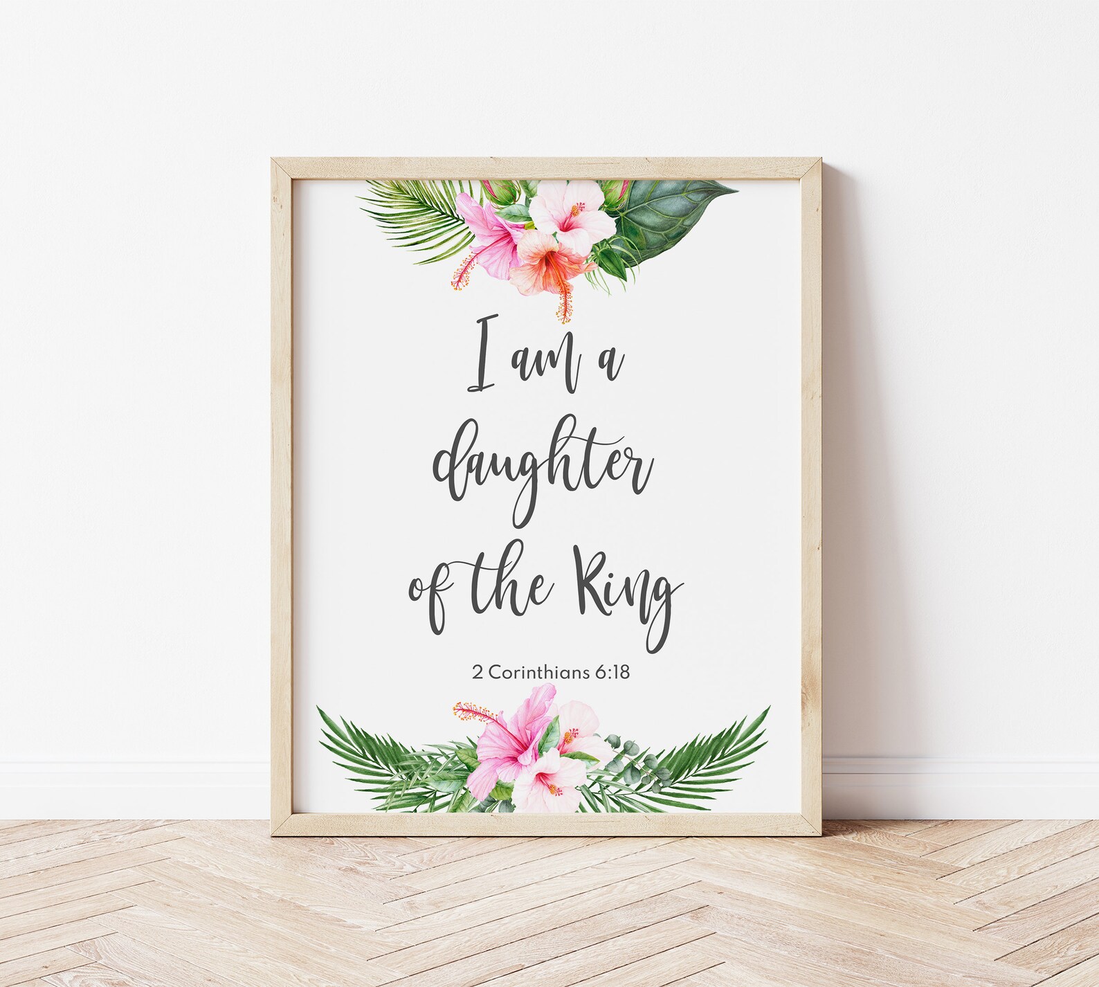 Set of 3 Baby Girl Nursery Bible Verse Wall Art Tropical | Etsy