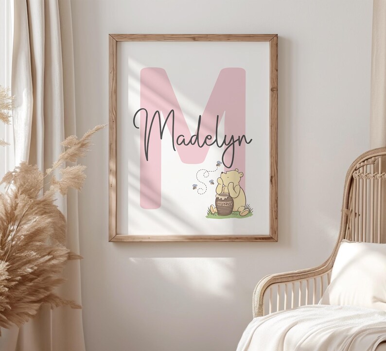 Set of 6 Classic Winnie the Pooh Personalized Nursery Wall Art, Vintage ...