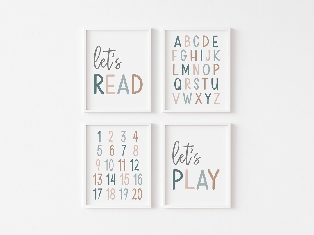 Let's Play Let's Read Prints, Alphabet Print, Numbers, Boy Toddler ...