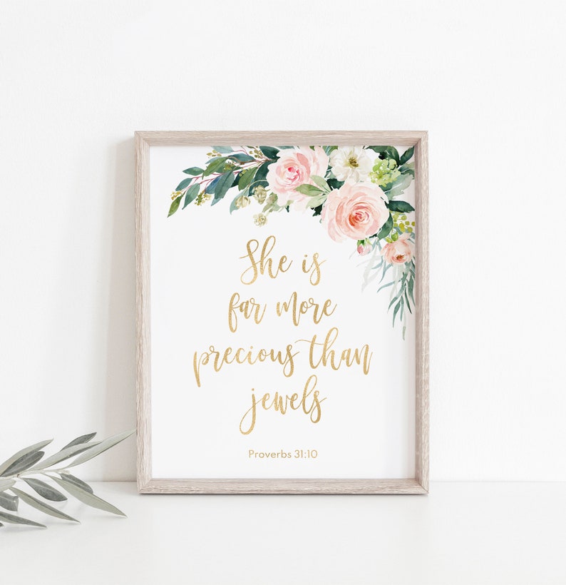 Baby Girl Nursery Bible Verses Christian Nursery Bible Print | Etsy