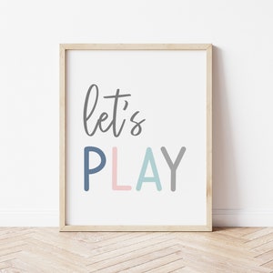 Let's Play Let's Read Prints, Alphabet Print, Girl Boy Playroom Wall ...