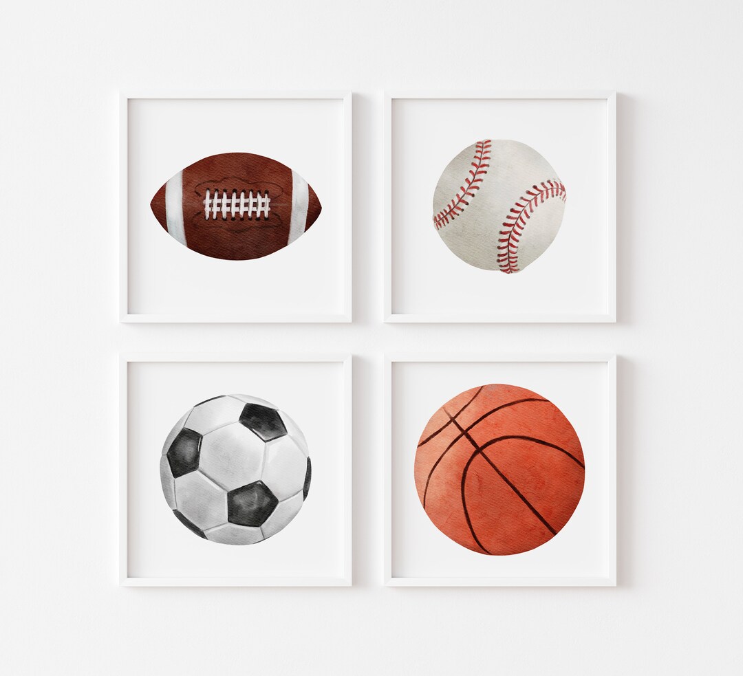 Sports Nursery Prints, Football Baseball Basketball Soccer, Printable ...