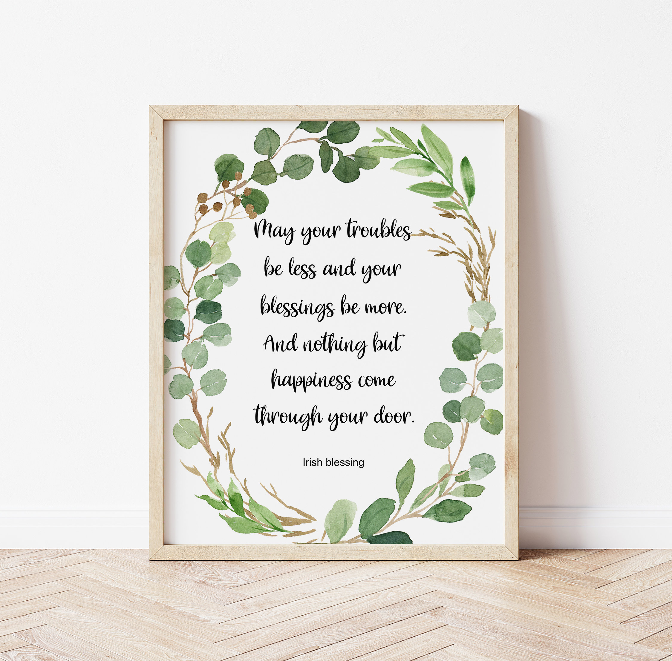 Irish Blessing Print, May Your Troubles Be Less, Motivational Quote ...