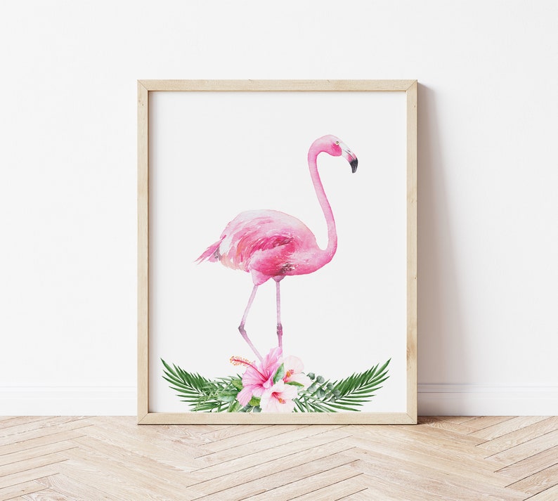 Set of 3 Baby Girl Nursery Bible Verse Wall Art, Flamingo Print ...