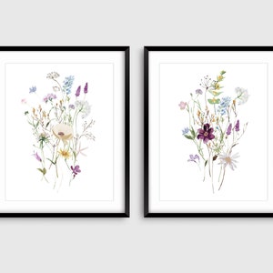 Wildflower Prints, Prairie Field Flowers, Watercolor Flowers, Botanical ...