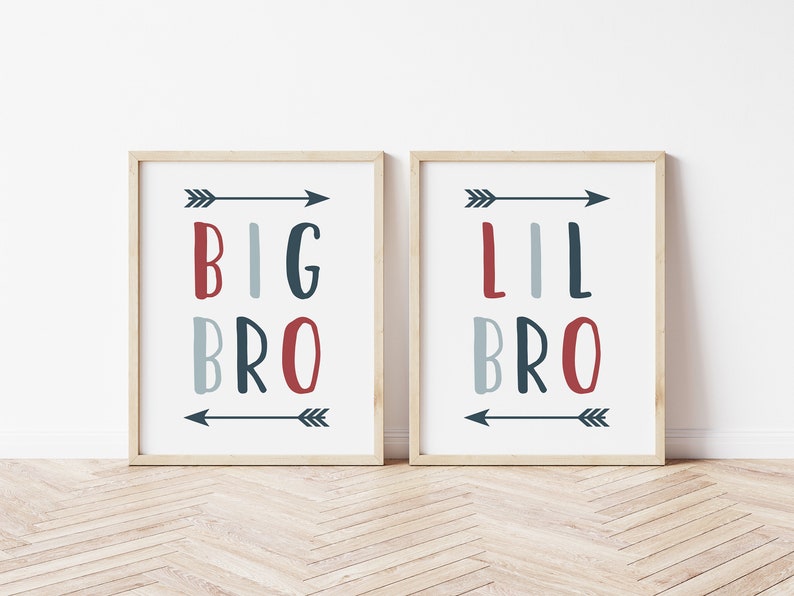 Big Bro Lil Bro Wall Art Boys Room Decor Big Brother Print | Etsy