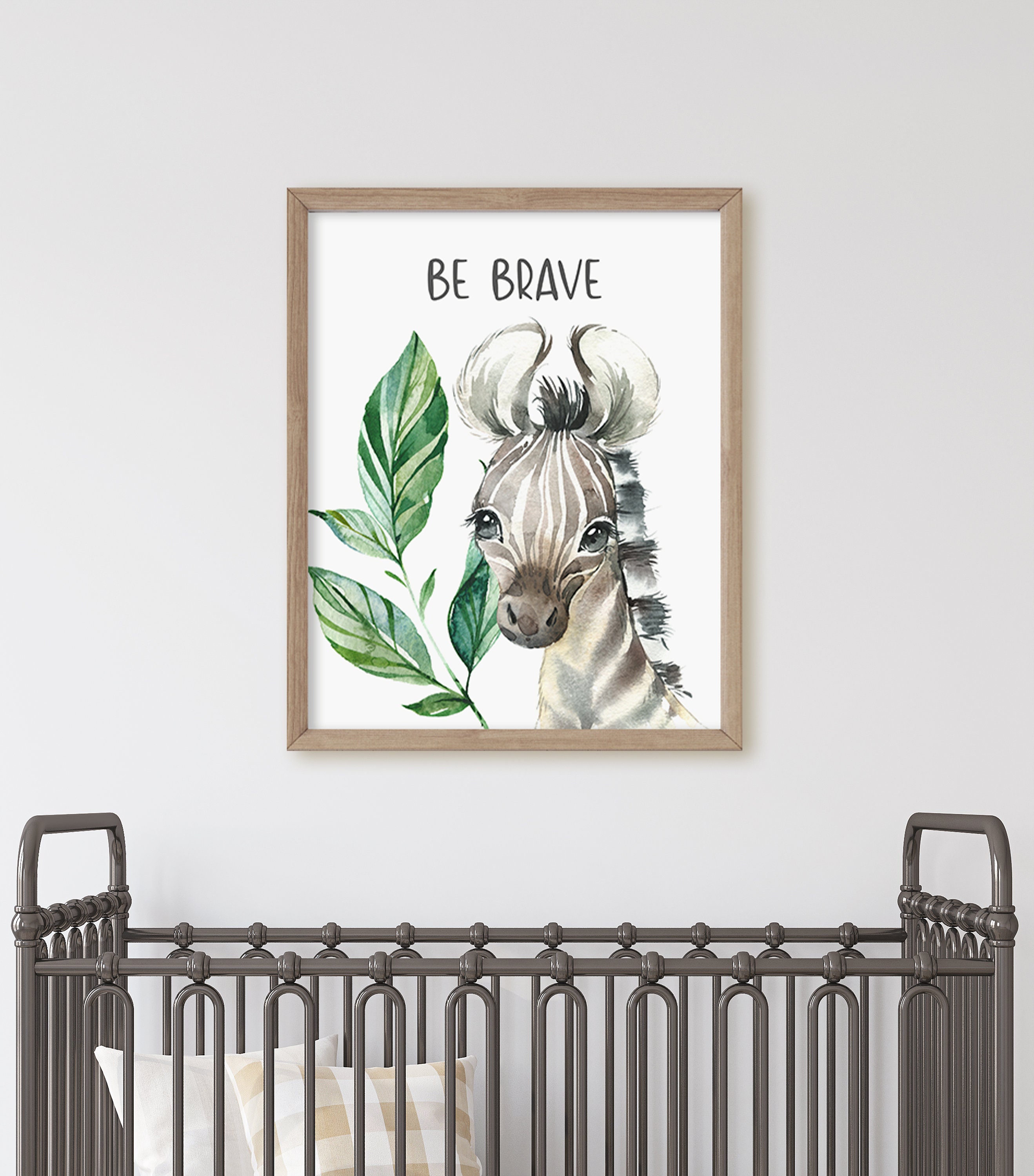 Safari Animals Nursery Wall Decor, Tropical Leaves, Nursery Prints ...