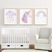 Rainbow Unicorn Prints, Rainbow Nursery Wall Art, Unicorn Wall Decor ...