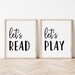 Let's Play Let's Read Prints, Black and White Playroom Prints, Boy ...