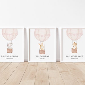 Nursery Bible Verses, Kid's Bible Verses Hot Air Balloons Prints ...
