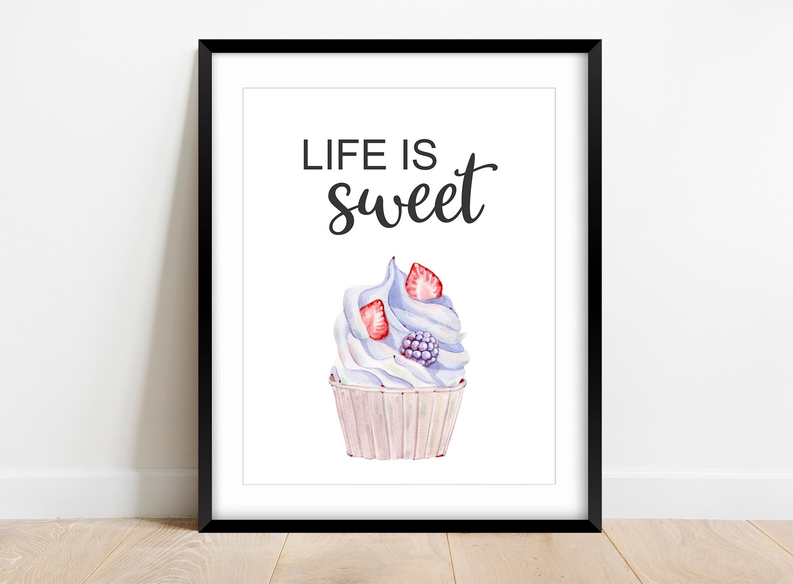 Life is Sweet Kitchen Printable Art Cupcake Sweets Bakery - Etsy