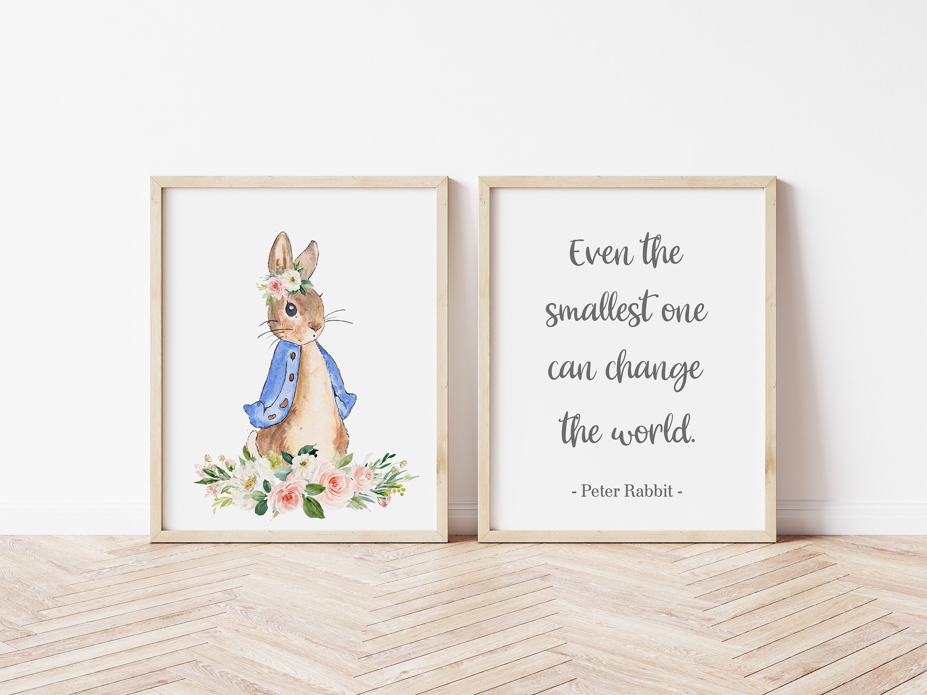 2 Peter Rabbit Prints Peter Rabbit Quote Even the smallest | Etsy