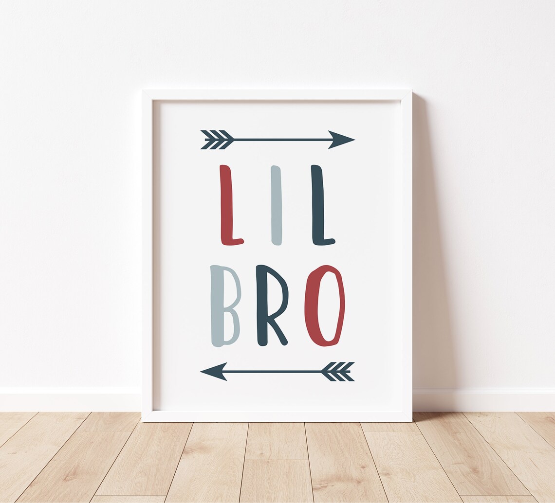 Big Bro Lil Bro Wall Art Boys Room Decor Big Brother Print | Etsy