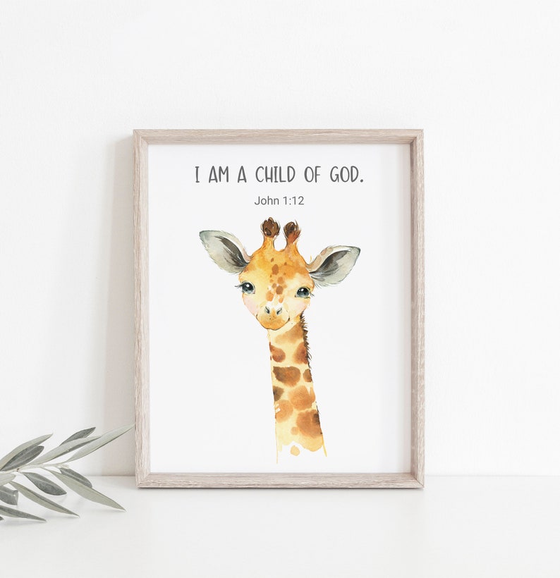 Kid's Bible Verse Prints Safari Animal Prints Christian - Etsy