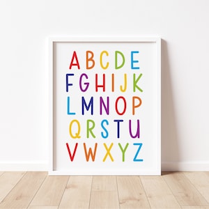 Rainbow Alphabet Print, Educational Print, Homeschool, Boy Girl Toddler ...