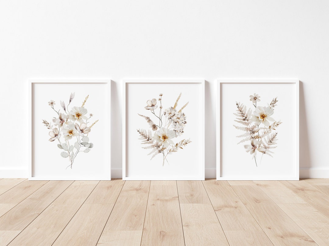 Boho Wildflower Prints, Watercolor Botanical, Floral Printable Art ...