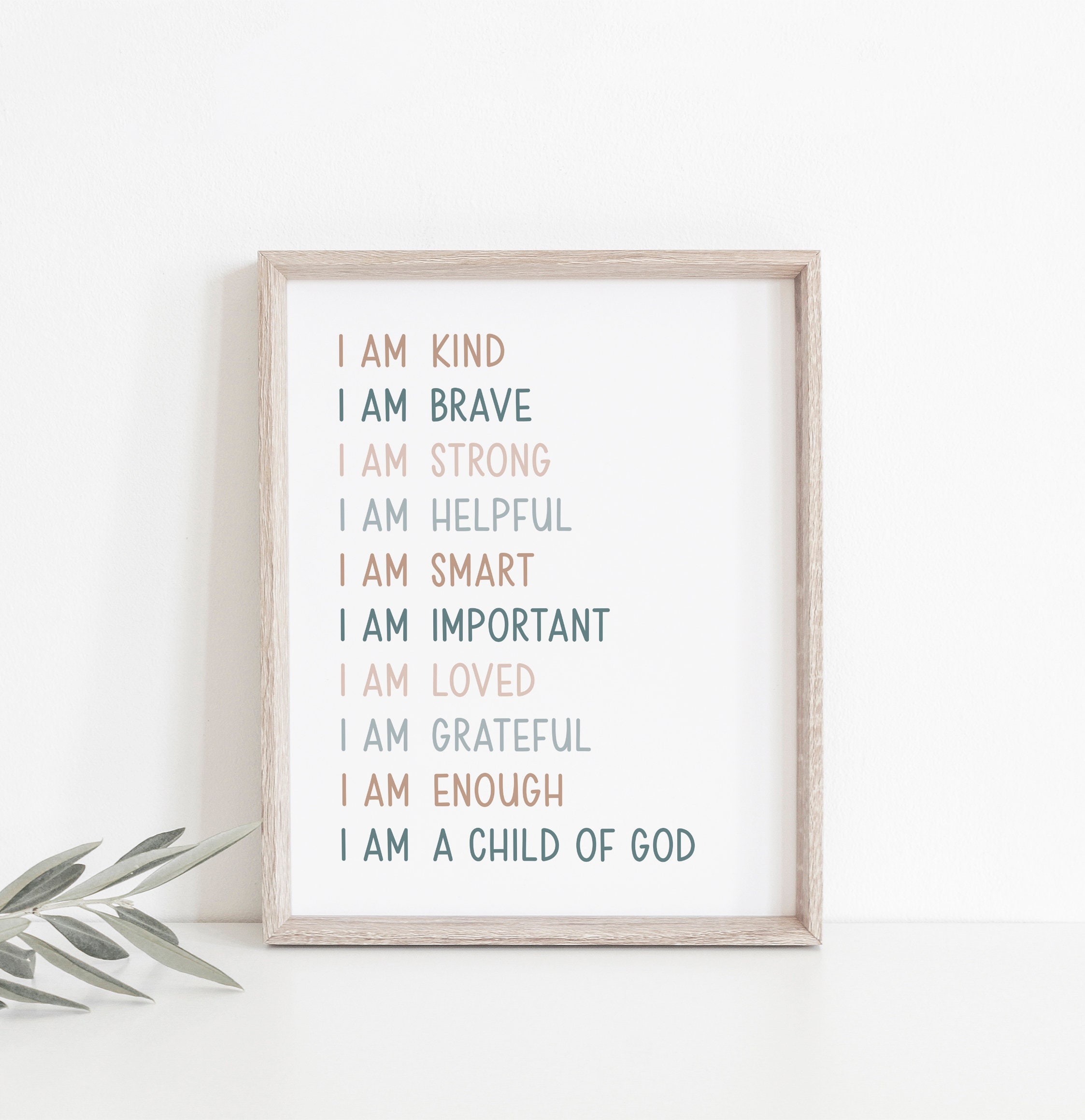 I Am a Child of God Nursery Print Positive Affirmations for - Etsy