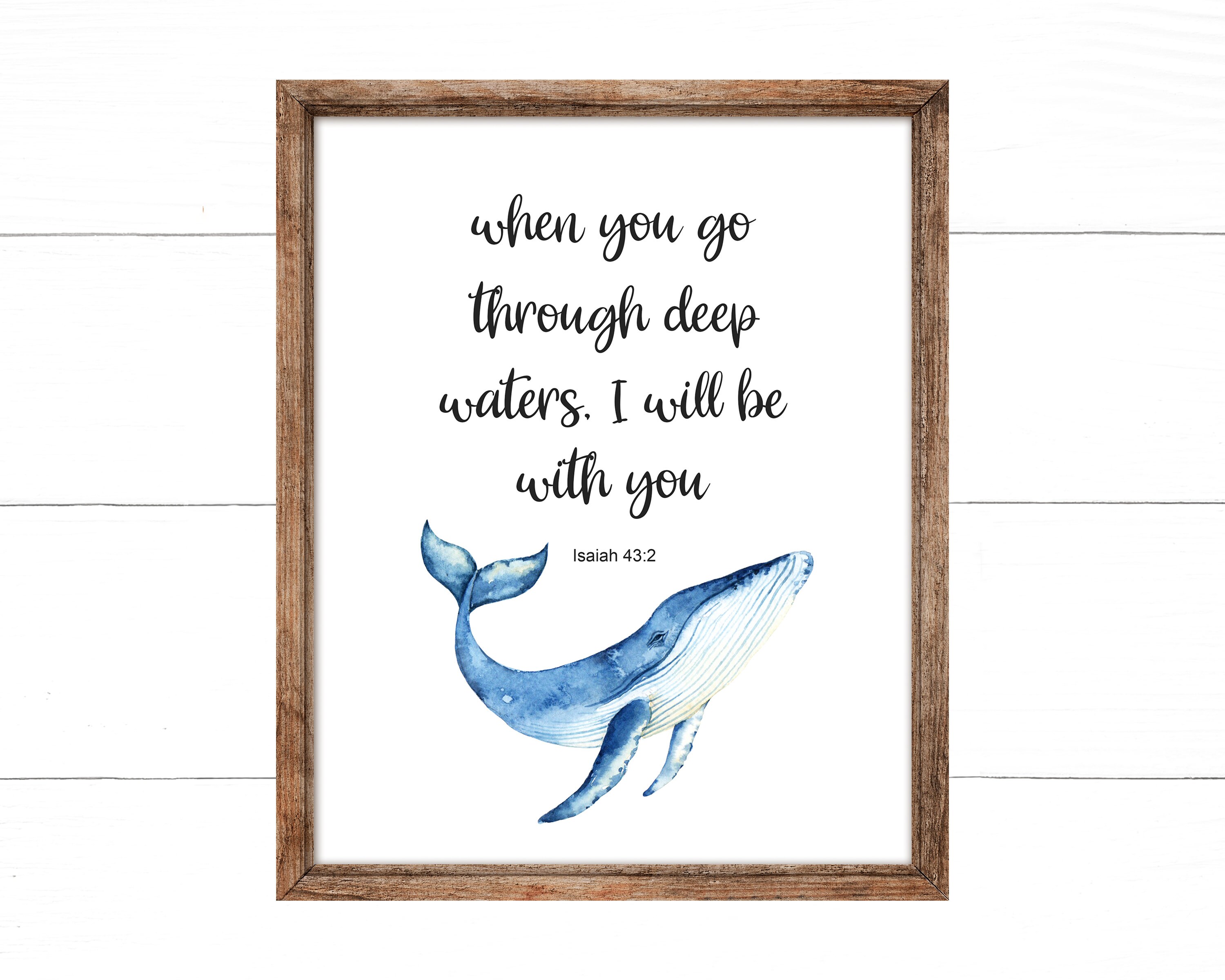 Kid's Bible Verse Nautical Nursery Print When You Go - Etsy