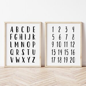 Alphabet Print, Numbers Printable, Homeschool Printables, Black White ...