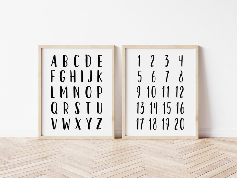 Alphabet Print Numbers Printable Homeschool Printables | Etsy
