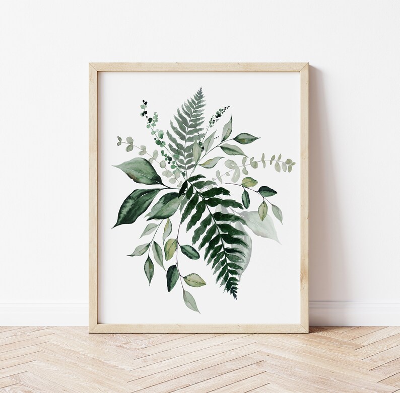 3 Watercolor Foliage Prints Botanical Prints Greenery Art - Etsy