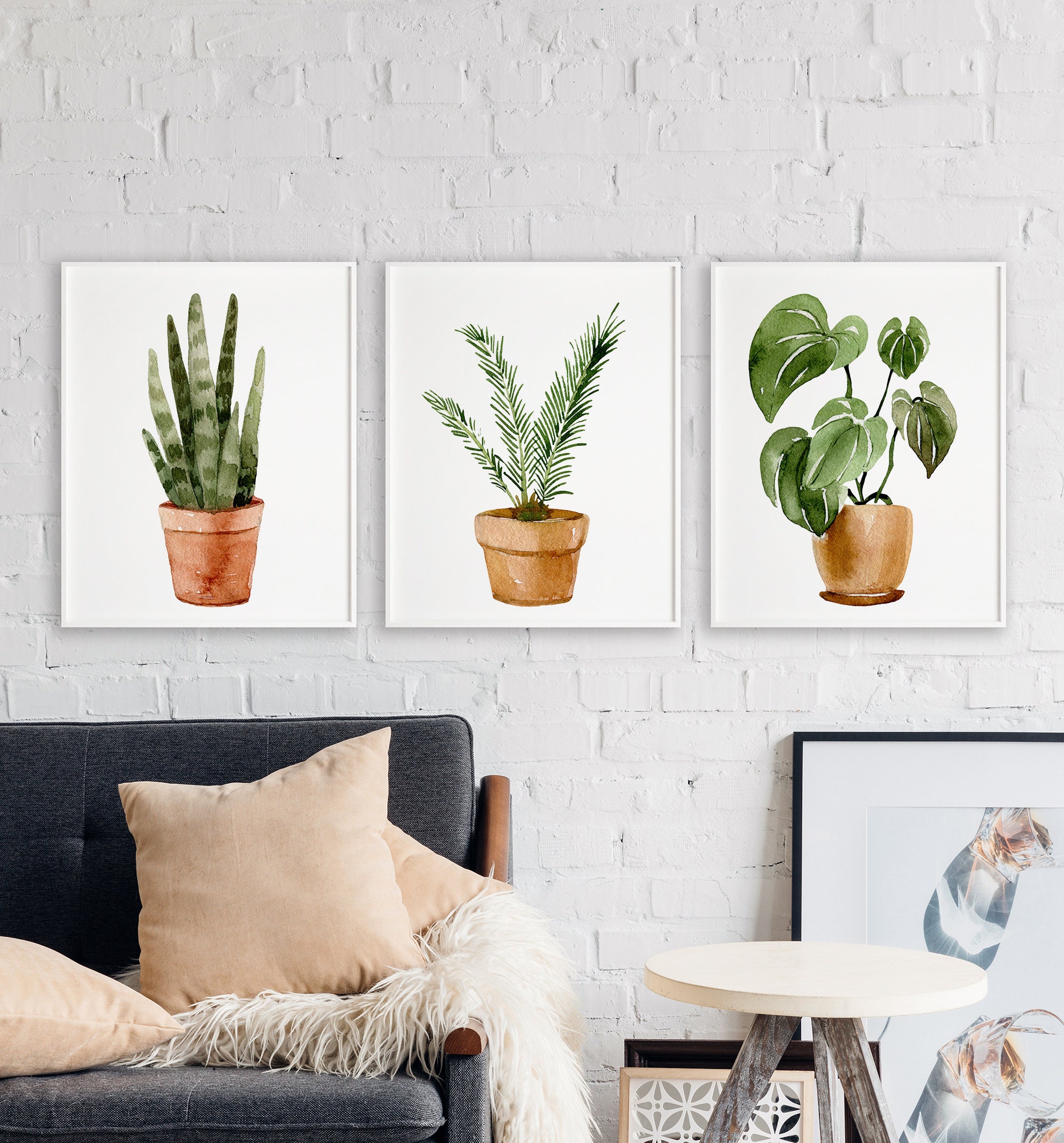 House Plant Prints Botanical Print Set Watercolor Botanical | Etsy
