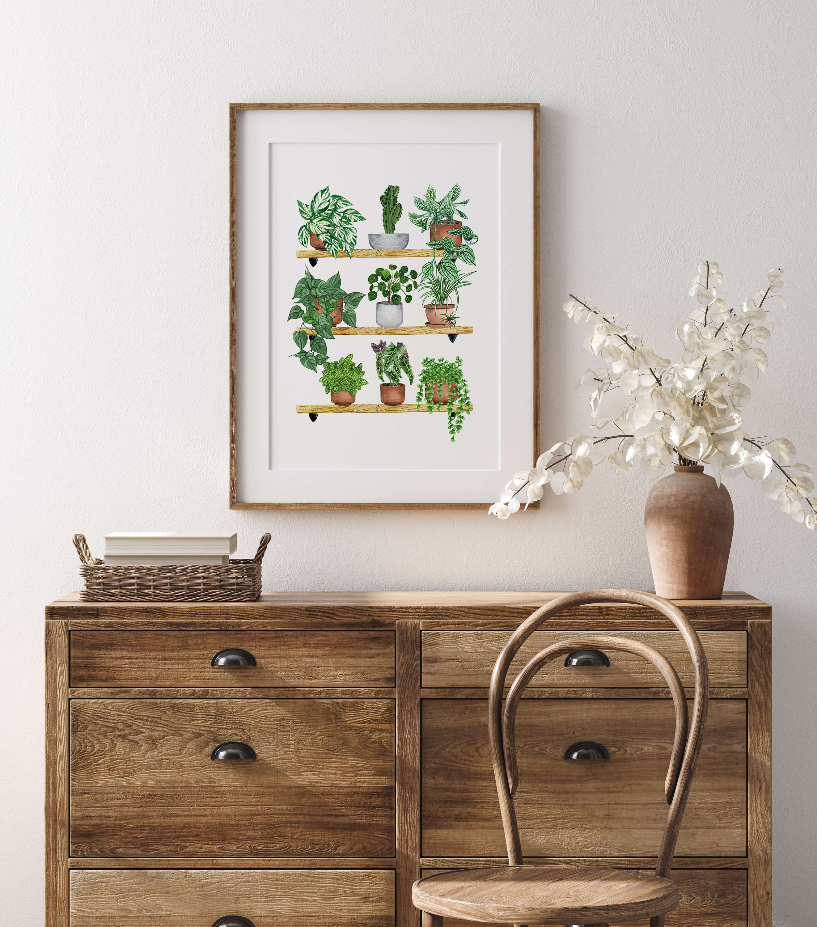 House Plant Print Plants on Shelves Botanical Print - Etsy