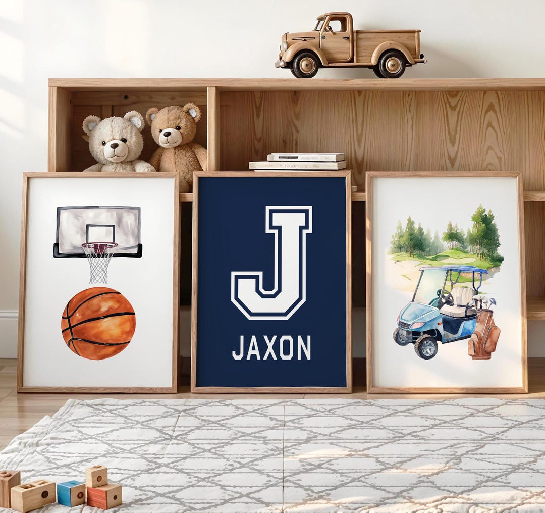 Personalized Sports Nursery Prints, Sports Nursery Wall Art, Kids ...