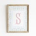 Initial Print, Letter S, Grandmillennial Style, Monogram Print ...