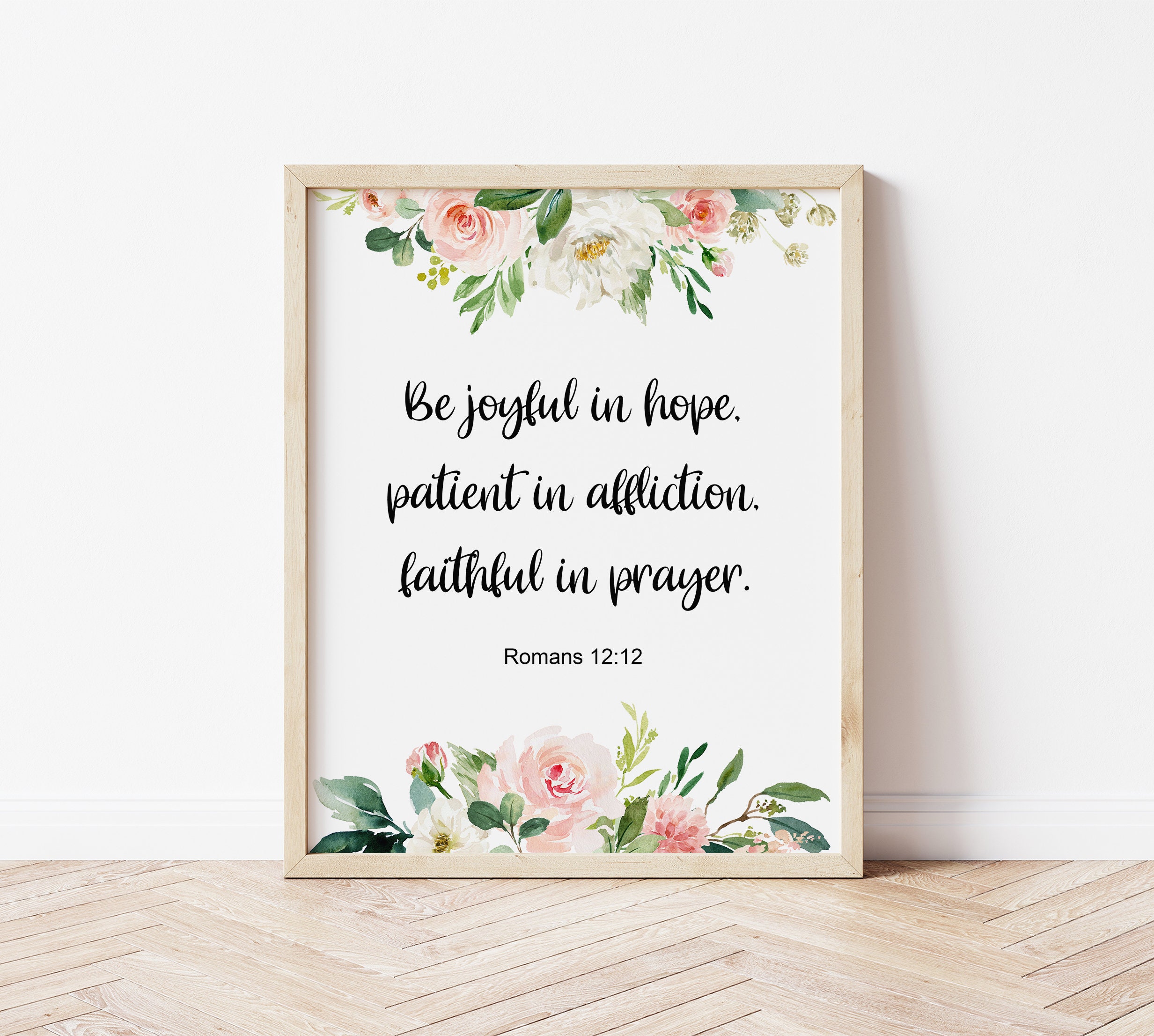 Romans 12 12 Scripture Print Bible Verse Print Christian | Etsy