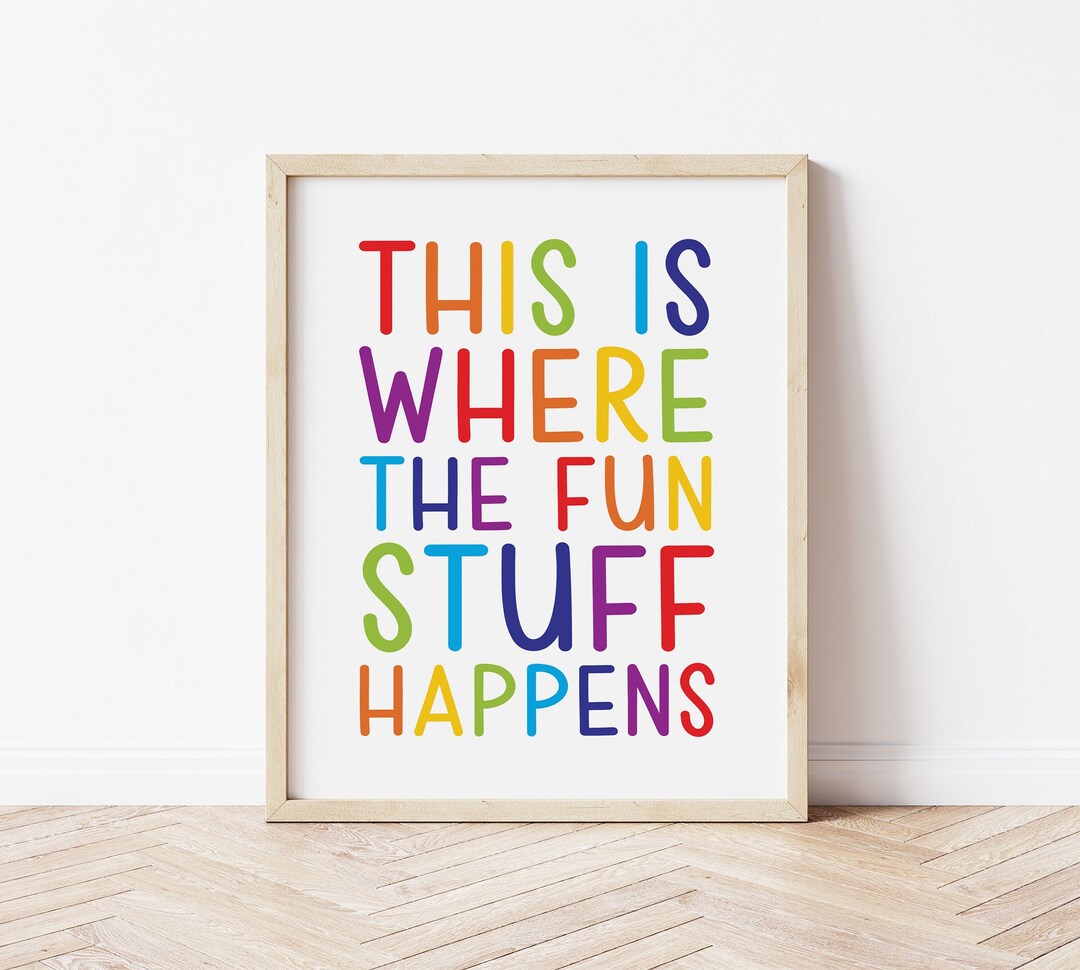 This is Where the Fun Stuff Happens Rainbow Print Boys Girls - Etsy ...