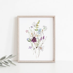 Wildflower Prints, Prairie Field Flowers, Watercolor Flowers, Botanical ...