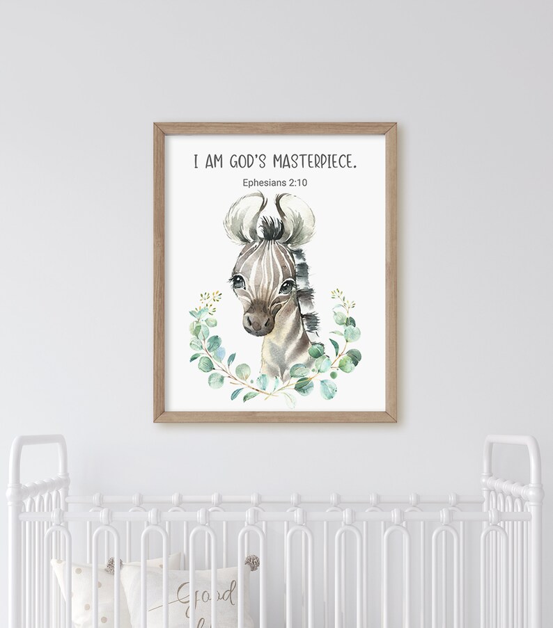 Kid's Bible Verse Prints Safari Animal Prints Christian - Etsy